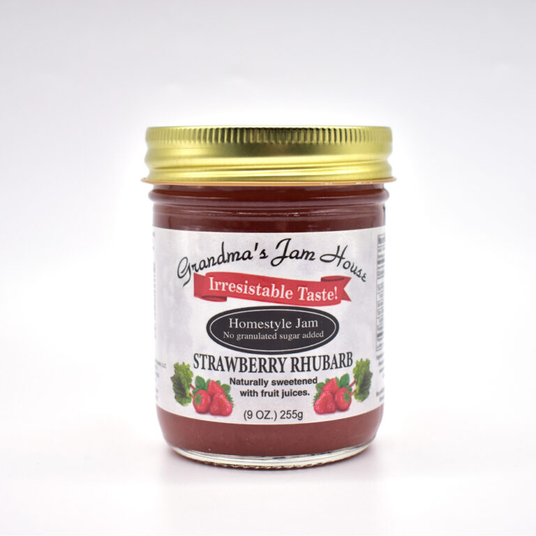Strawberry Rhubarb Jam - Low Sugar 9 oz. - Grandma's Jam House