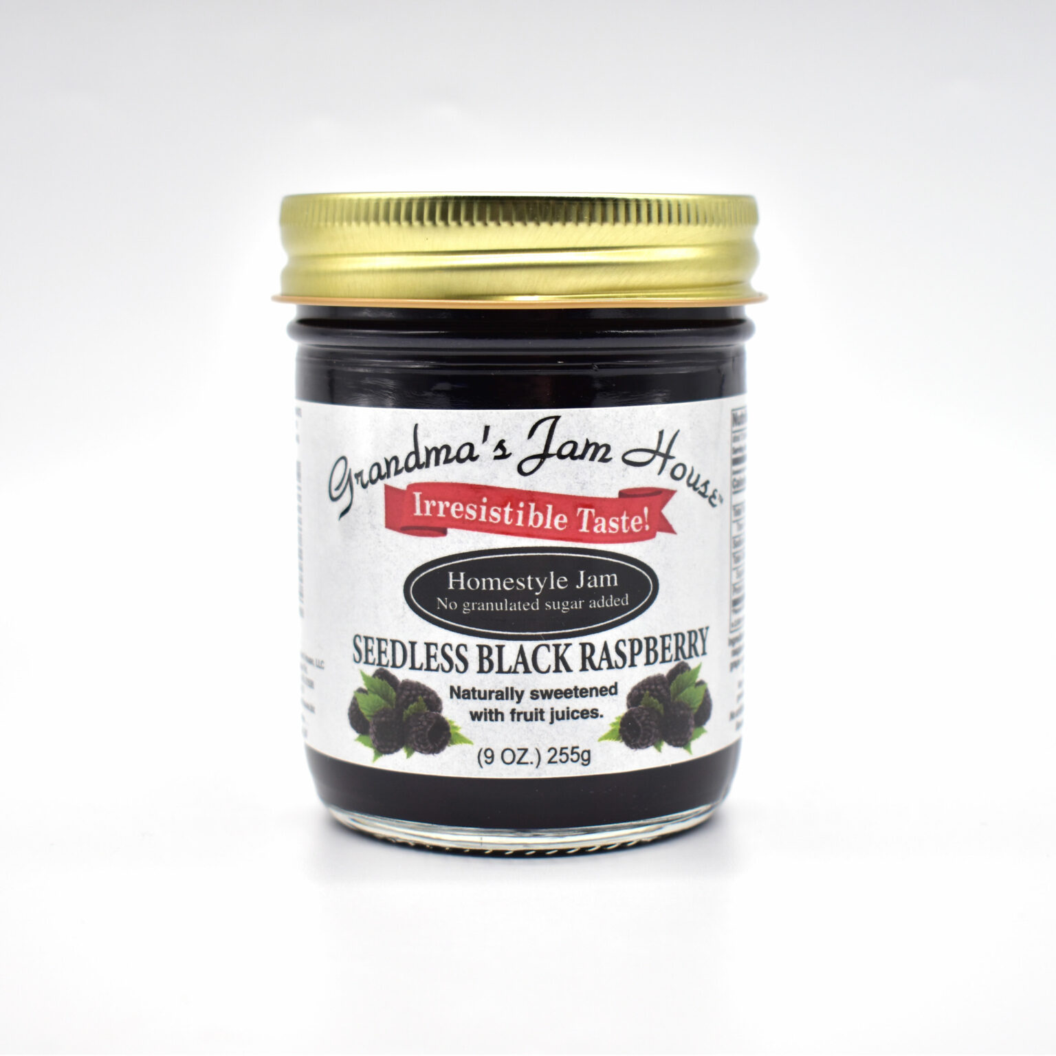 Black Raspberry Seedless Jam - Low Sugar 9 oz. - Grandma's Jam House